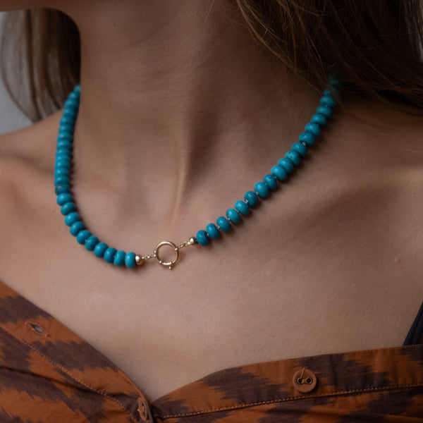 Turquoise knotted necklace – Vivien Frank Designs