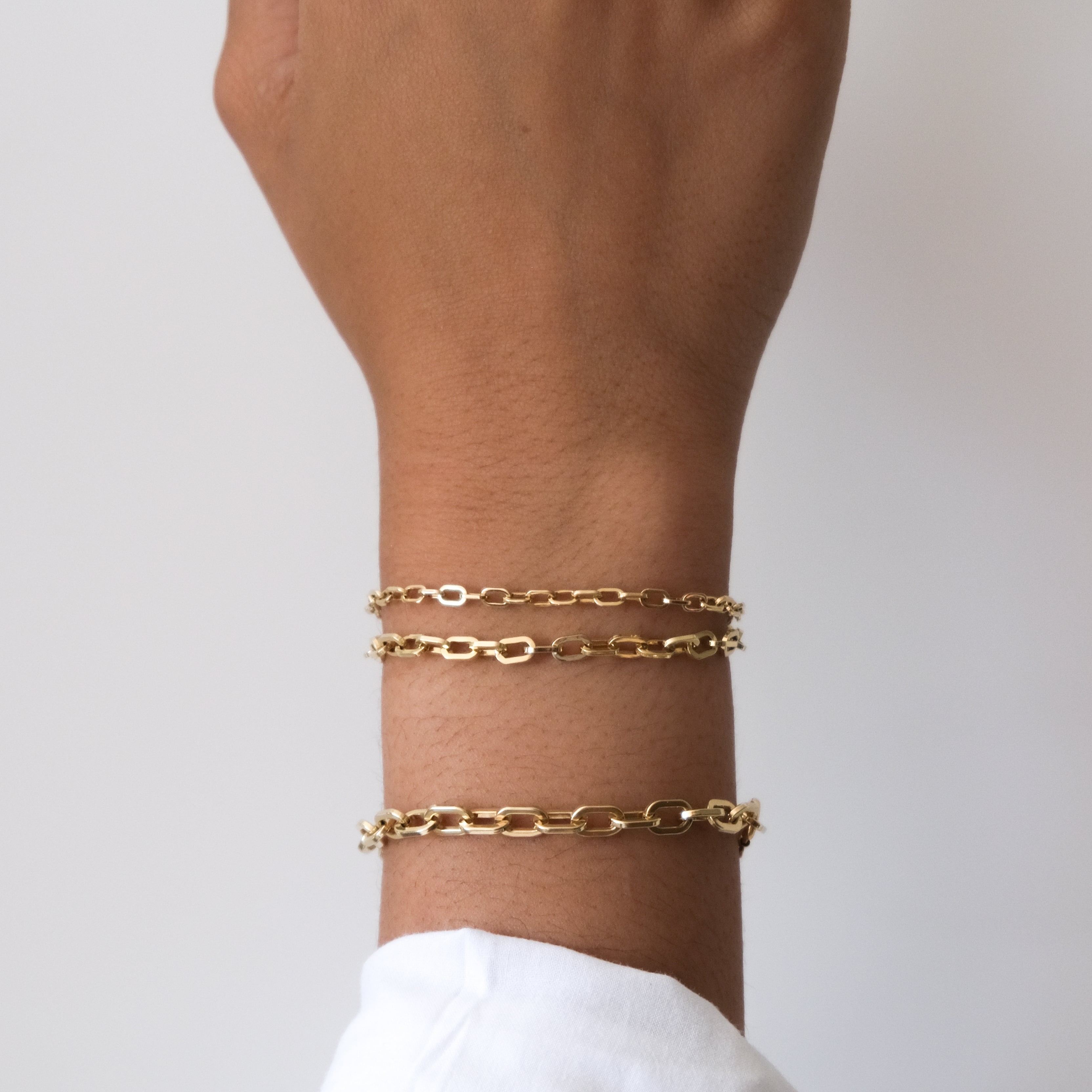 Rectangle Link Bracelet in 14k solid gold – Vivien Frank Designs