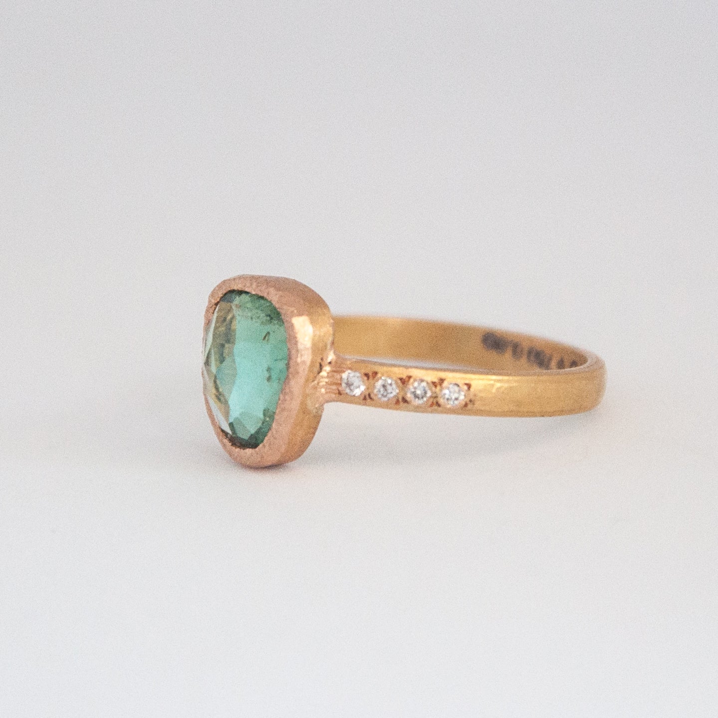 Stella Ring with green tourmaline and diamonds – Vivien Frank Designs